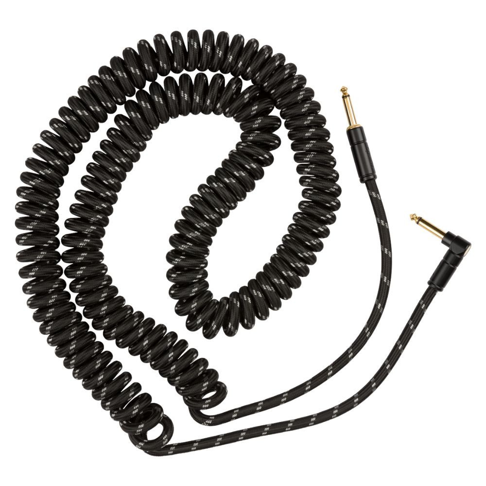 Fender Deluxe Series 30' Coil Instrument Cable - Black Tweed | Cream ...