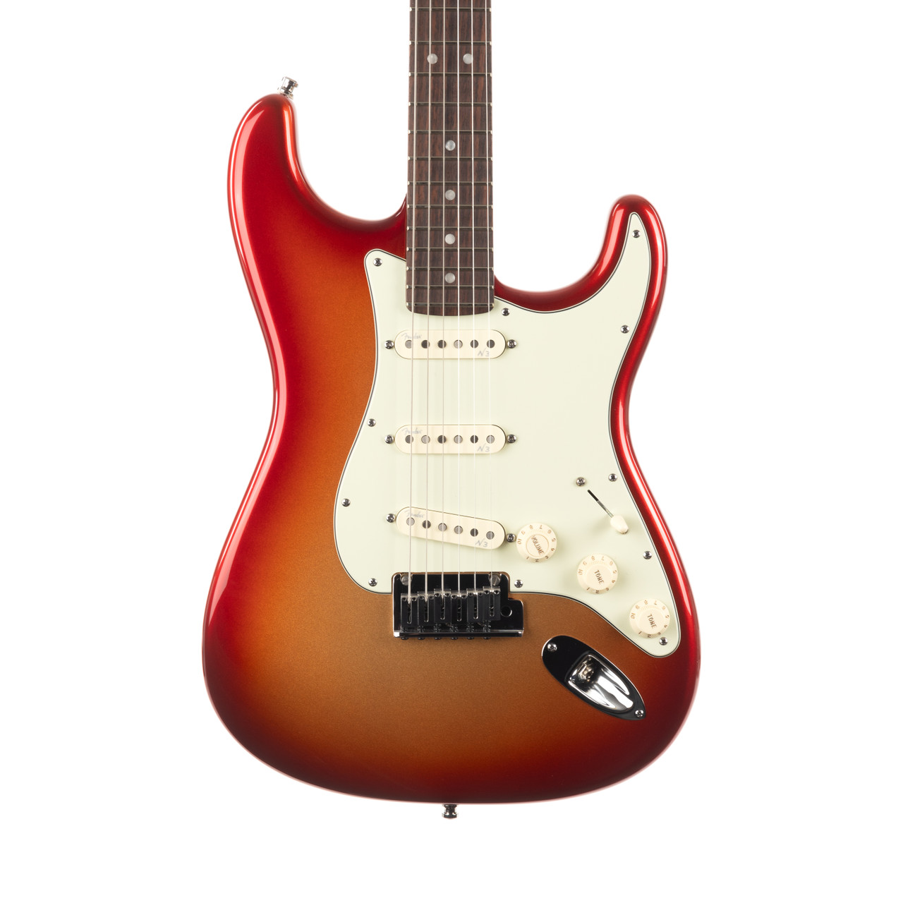 Used Fender American Deluxe Stratocaster Sunset Metallic 2010 | Cream ...