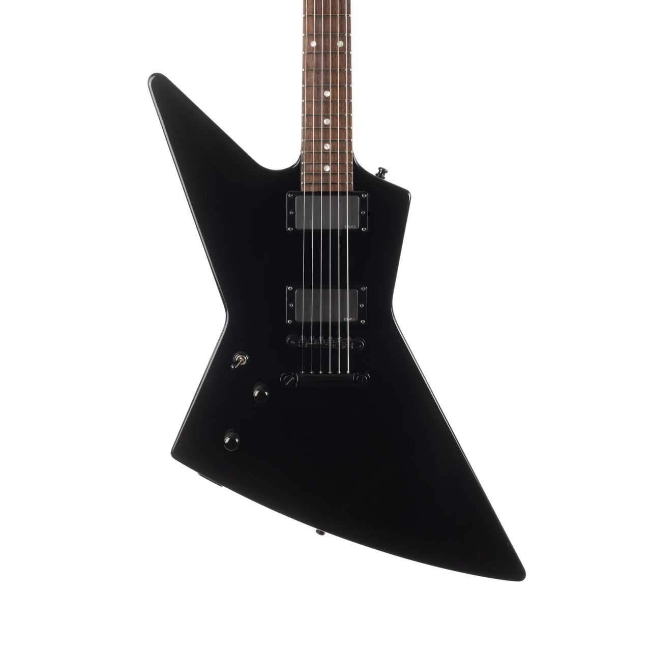 Used ESP Custom Explorer Left Handed Black - Cream City Music