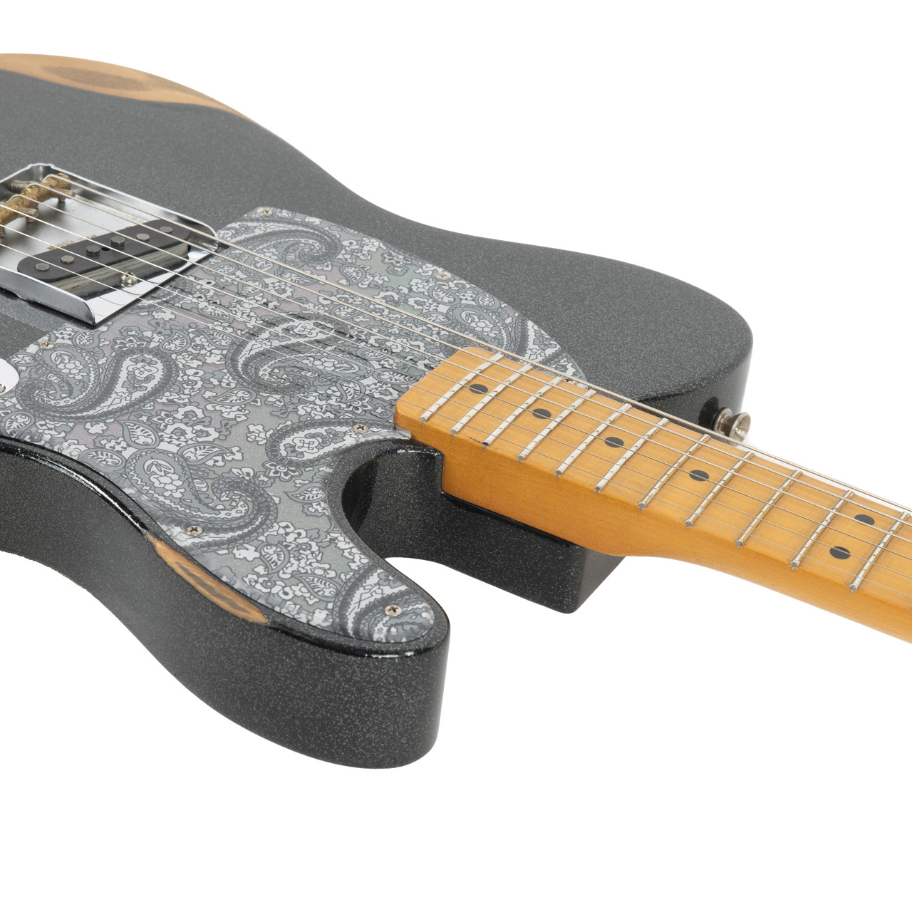 Used Fender Brad Paisley Road Worn Esquire Black Sparkle 2020 | Cream ...