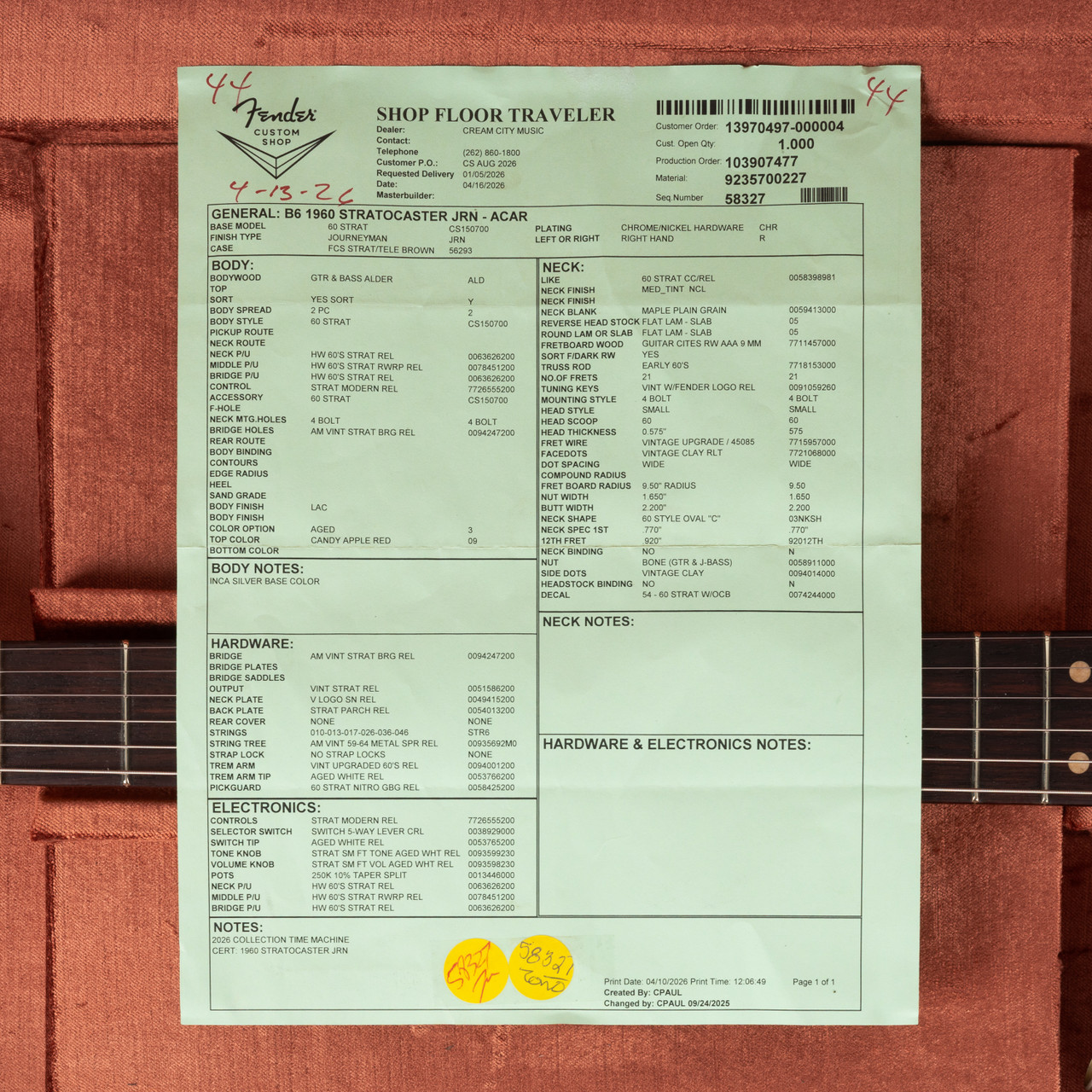 Fender Custom Shop 1960 Stratocaster Journeyman Relic - Aged Candy ...