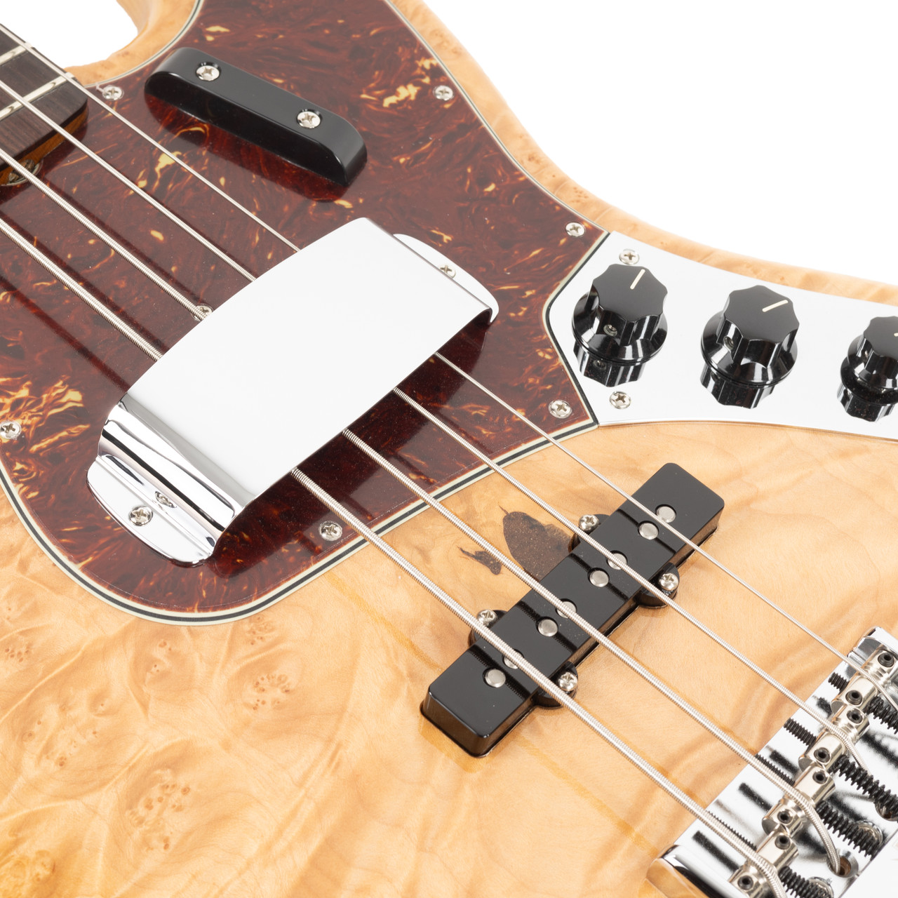 Used Fender Custom Shop Artisan Maple Burl Jazz Bass - Aged Natural ...