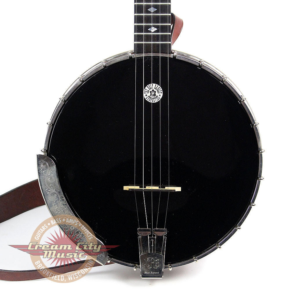 Used Deering Black Diamond Long Neck 5-String Open-Back Banjo | Cream ...