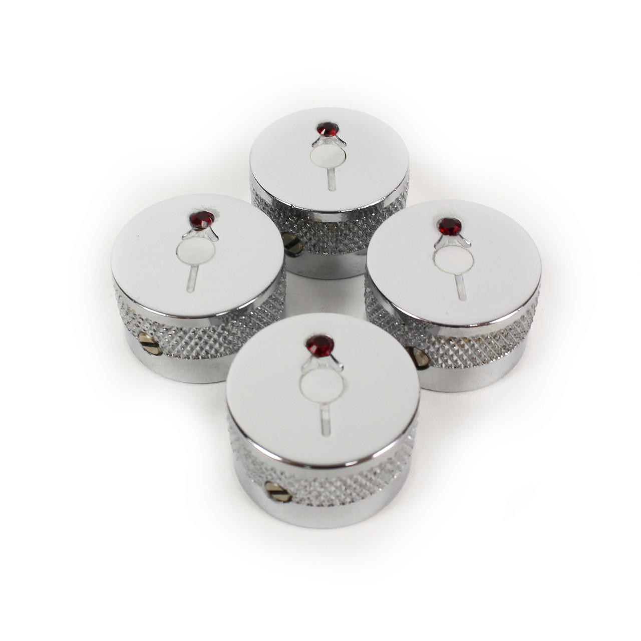 Gretsch Guitar Knob Set Arrow Logo in Chrome with Jewel | Cream City Music