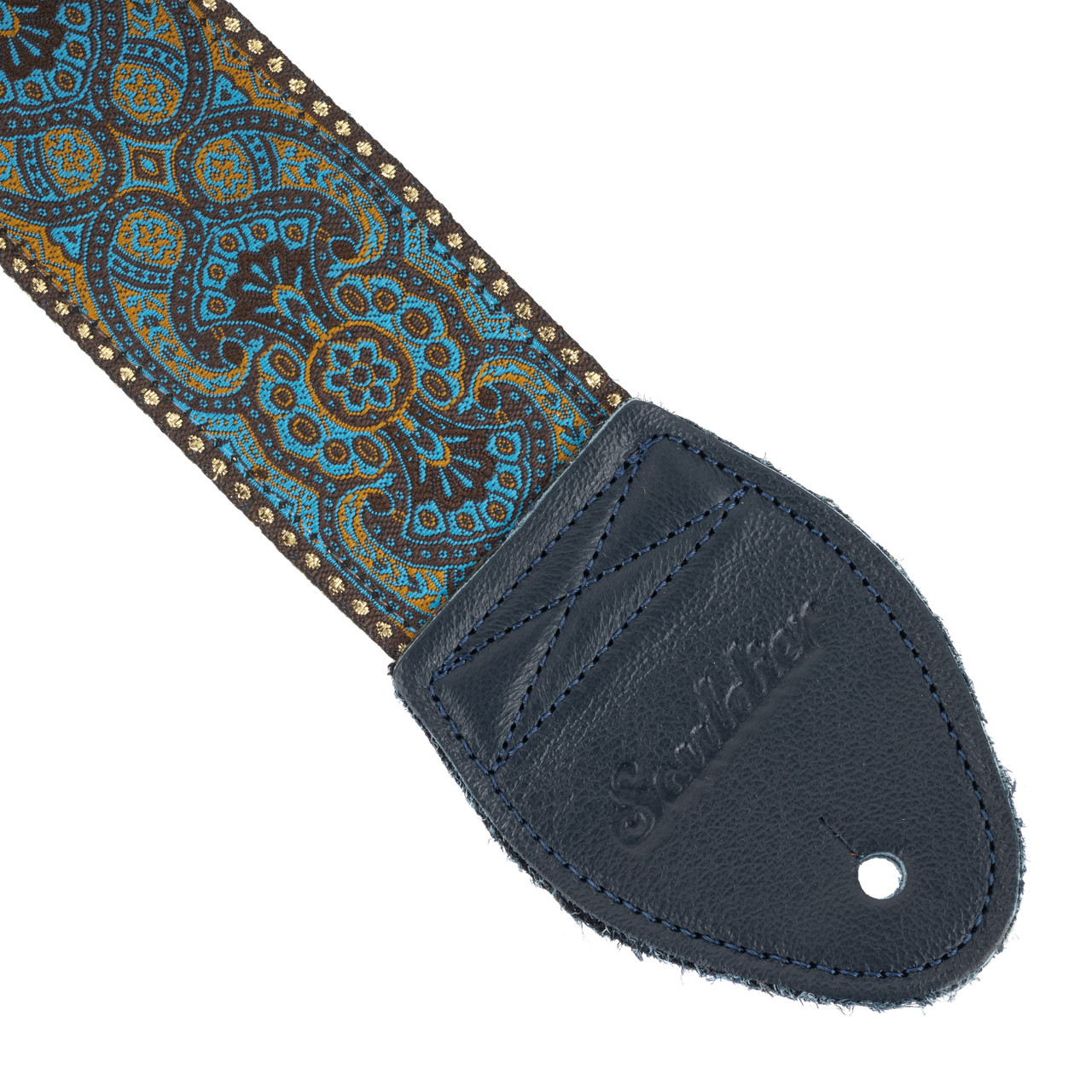 Souldier "Arabesque" 2" Guitar Strap in Turquoise with Navy Ends ...