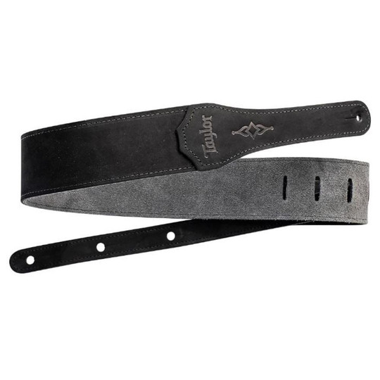 Taylor Gemstone 2.5" Sanded Leather Guitar Strap - Black | Cream City Music