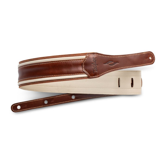 Taylor 2.5" Leather Element Strap - Brown and Cream | Cream City Music