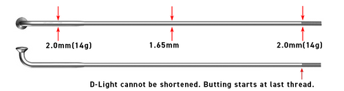 Sapim D-Light Double Butted Spoke - Wheelbuilder