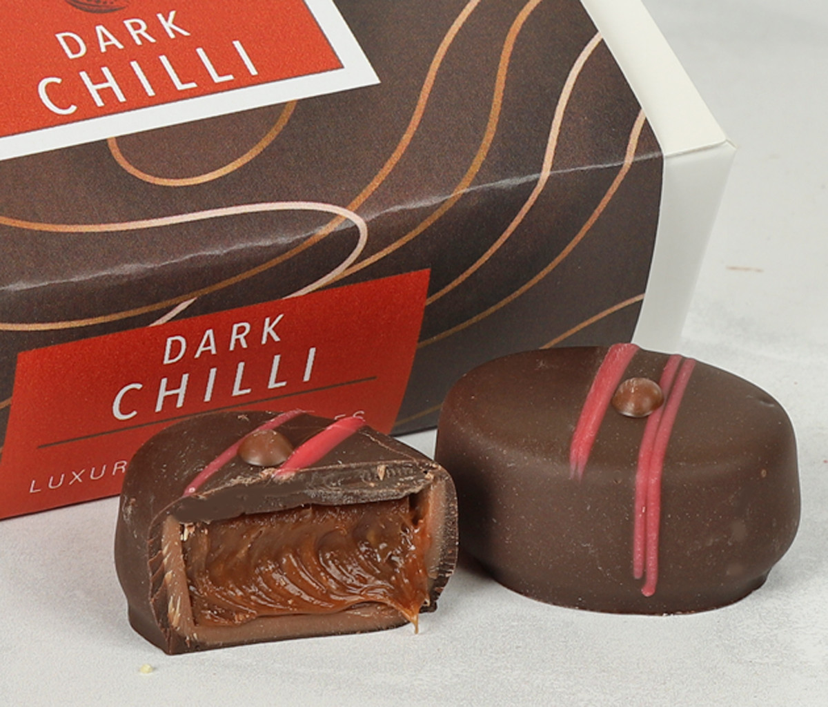 Luxury dark chilli chocolates