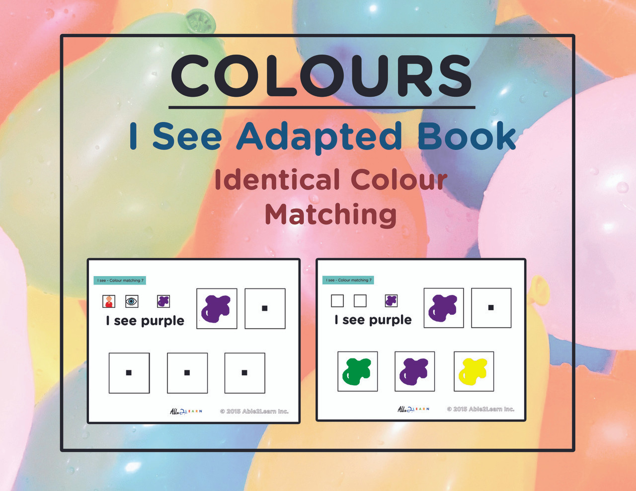 Free I SEE... Identify Identical Colours: Adapted Book Level 1: Free ...