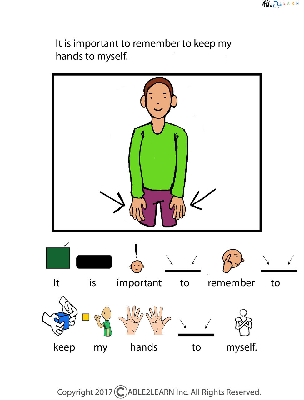 Free Keep Your Hands To Yourself : Social Story