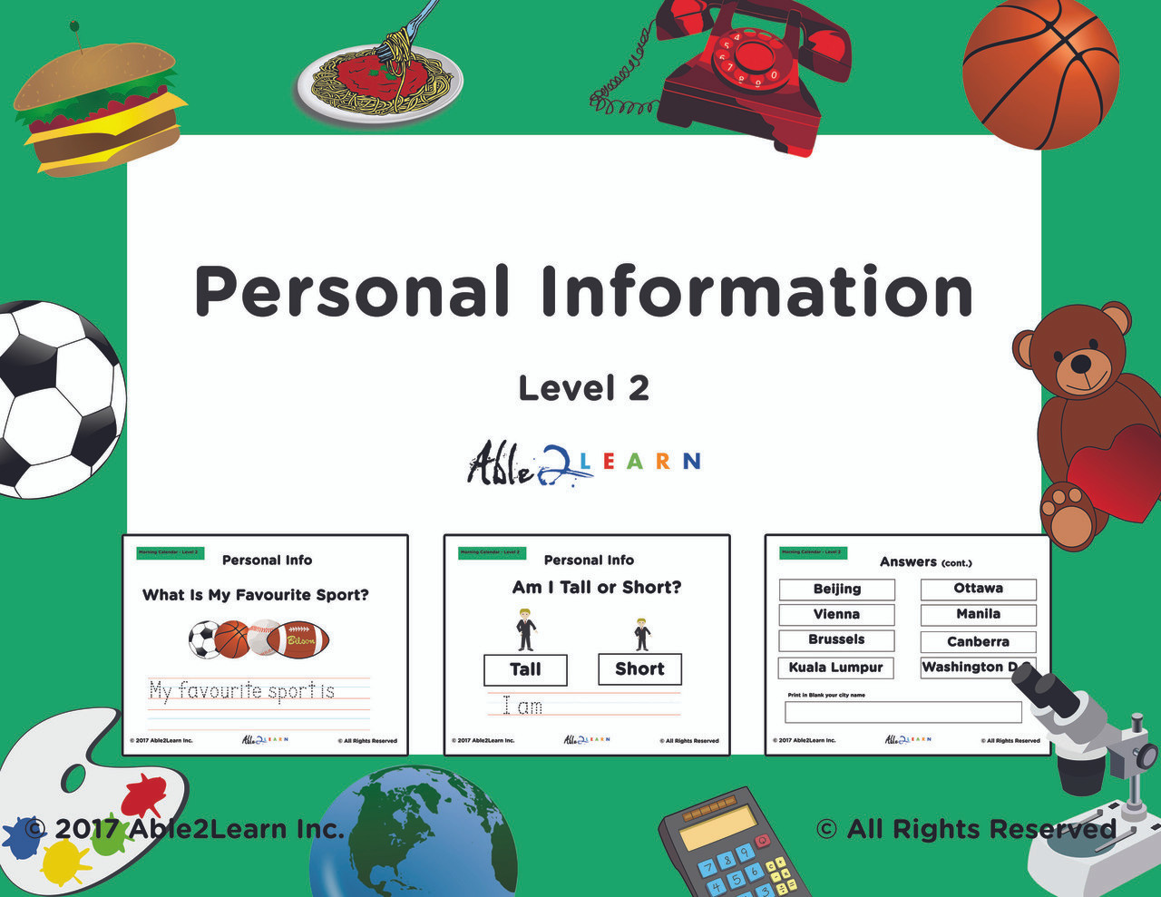 Personal Information Adapted Book- Level 2- Trace Printing