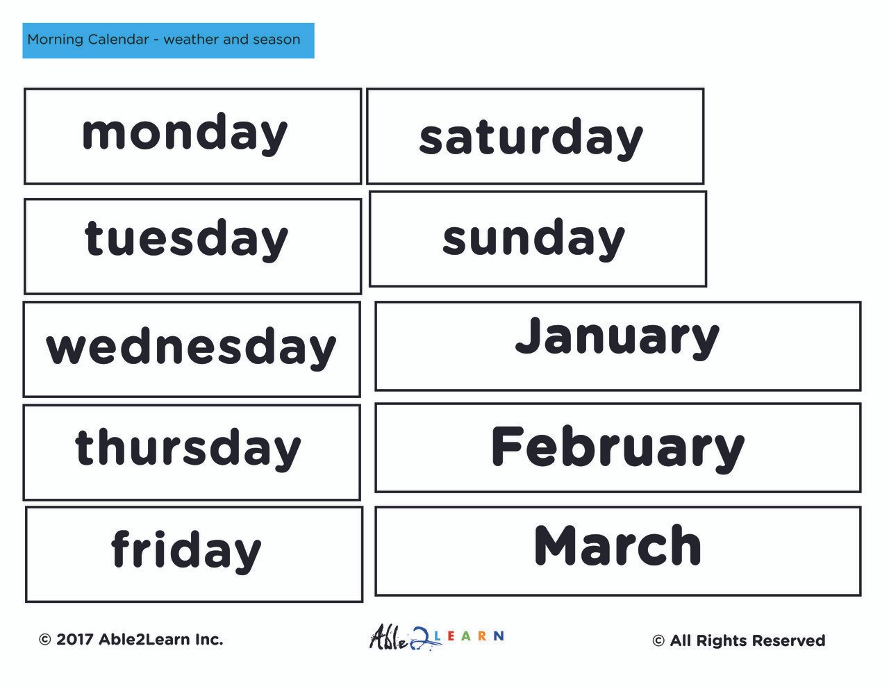 Free Morning Calendar: Days of Week, Months, Seasons and More : Adapted ...