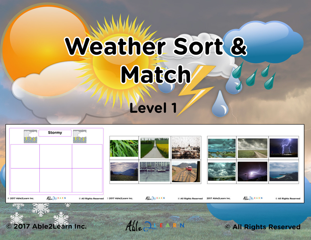 Four Weather Sort and Flashcards: Free Teaching Resources
