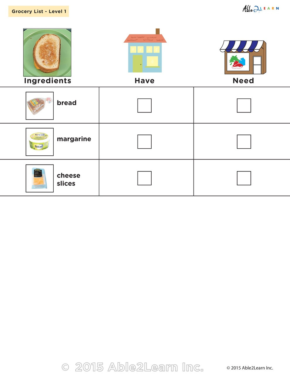 Grilled Cheese Sandwich Visual Recipe: Cooking Curriculum