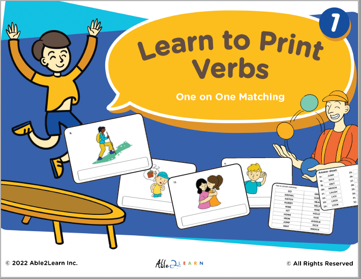 Past Present Future Verbs: Language Development, Reading and Matching ...