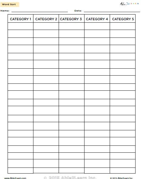 Word Sort - Able2learn Inc.