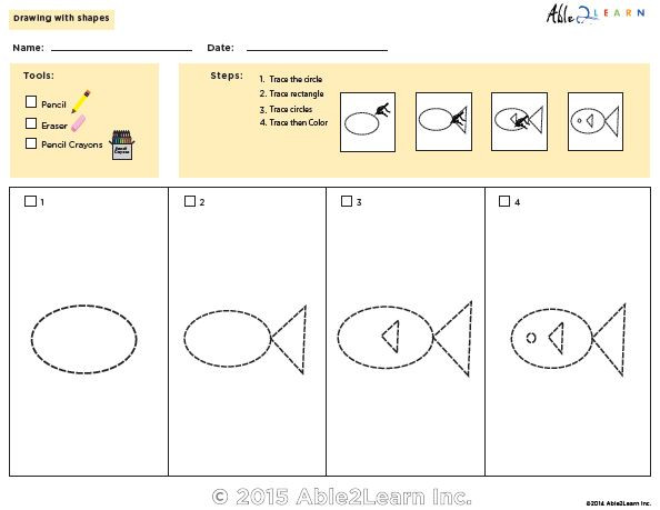 Drawing With Shapes - How to Draw a Fish - Able2learn Inc.