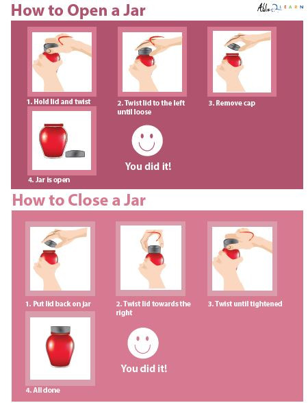 Illustrated Cooking Skills - How to Open a Jar - Able2learn Inc.