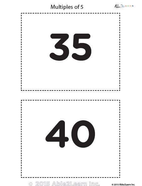 Counting - Multiples of 5's Flash Cards - Able2learn Inc.
