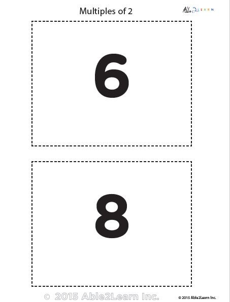 Counting - Multiple of 2's Flash Cards - Able2learn Inc.