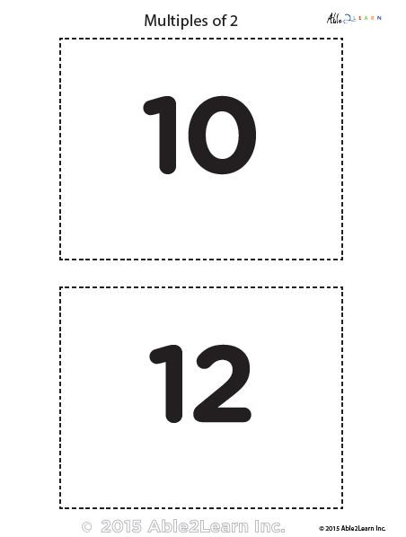 Counting - Multiple of 2's Flash Cards - Able2learn Inc.