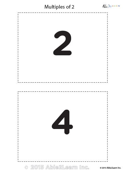 Counting - Multiple of 2's Flash Cards - Able2learn Inc.