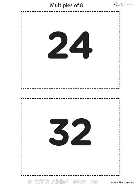 Counting - Multiple of 8's Flash Cards - Able2learn Inc.