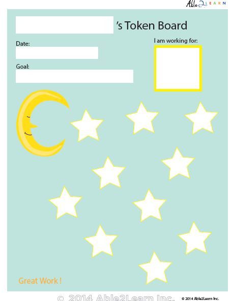 Token Board - Creative Moon - 10 Tokens - Able2learn Inc.