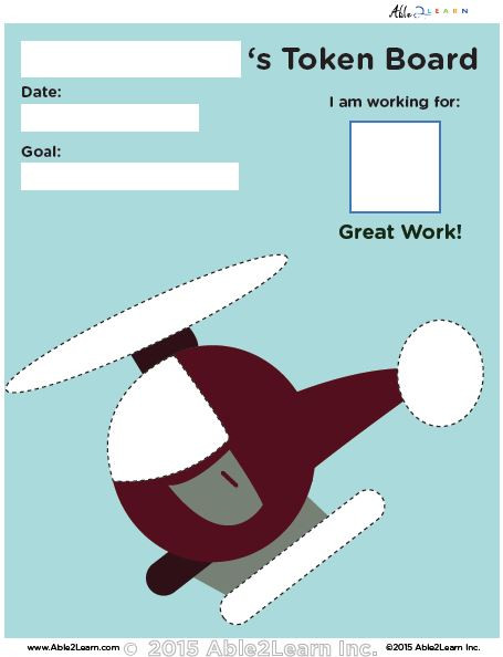 Token Board - Helicopter - 4 Tokens - Able2learn Inc.