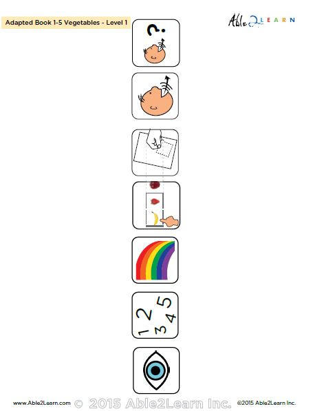Veggie Themed Adaptive Books - Counting 1 - 5 (Lv. 1) - 19 Pages ...