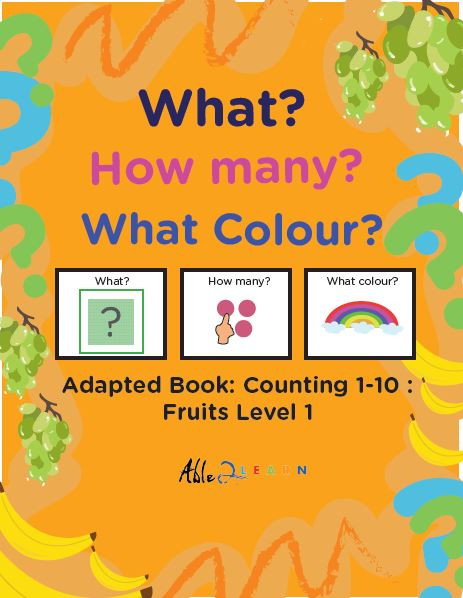 Fruit Themed Adaptive Books - Counting 1 - 10 (Lv. 1)-19 Pages ...