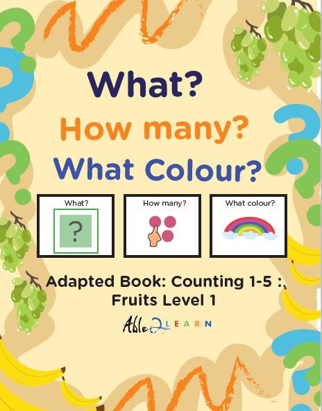 Fruit Themed Adaptive Books - Counting 1 - 5 (Lv. 1) - 19 Pages ...