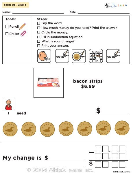 Bacon Bits And Comprehension Sheets: Pages 21-( Lv 1) - Able2learn Inc.