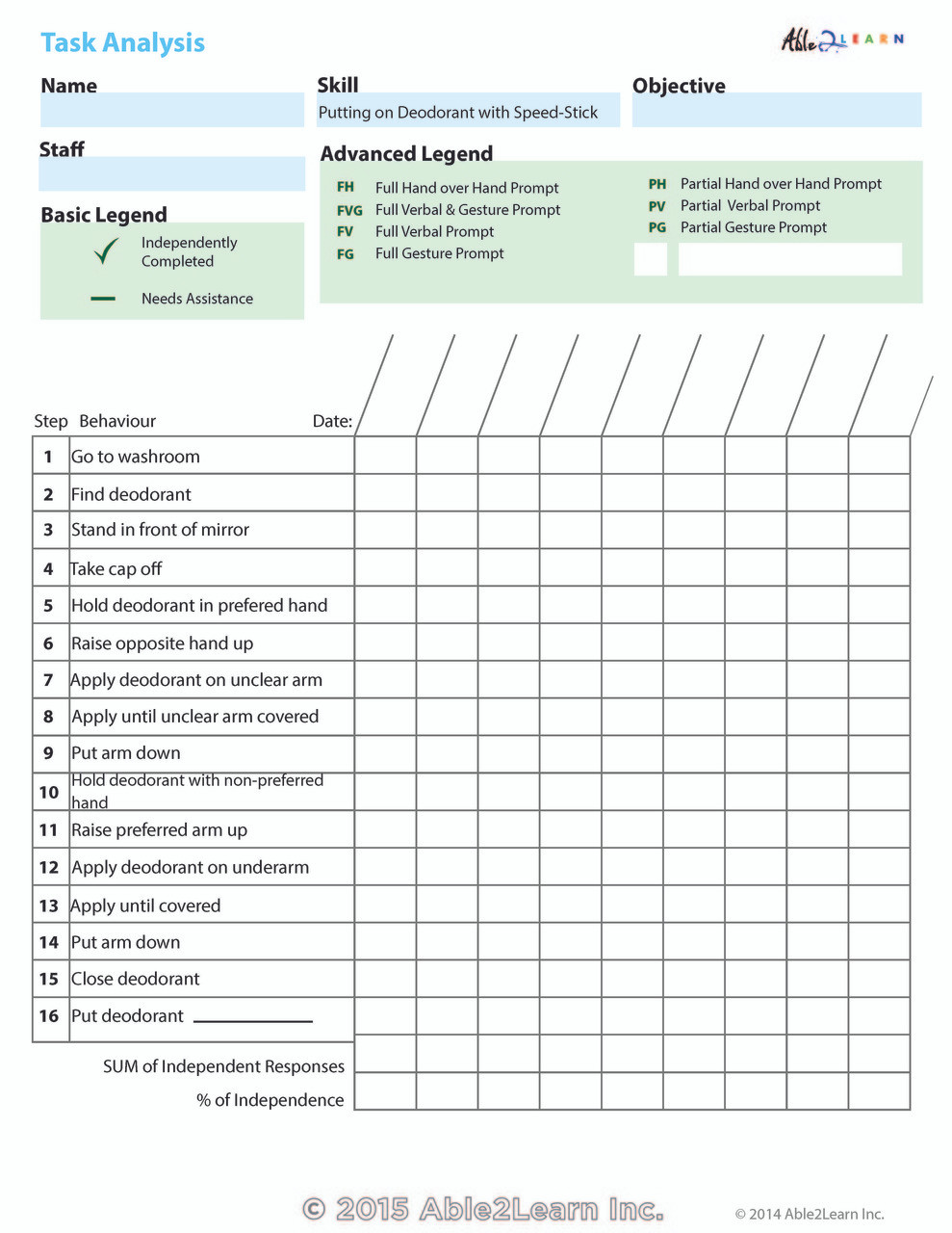 Data Sheet: How To Put On Deodorant Stick: 1 Page