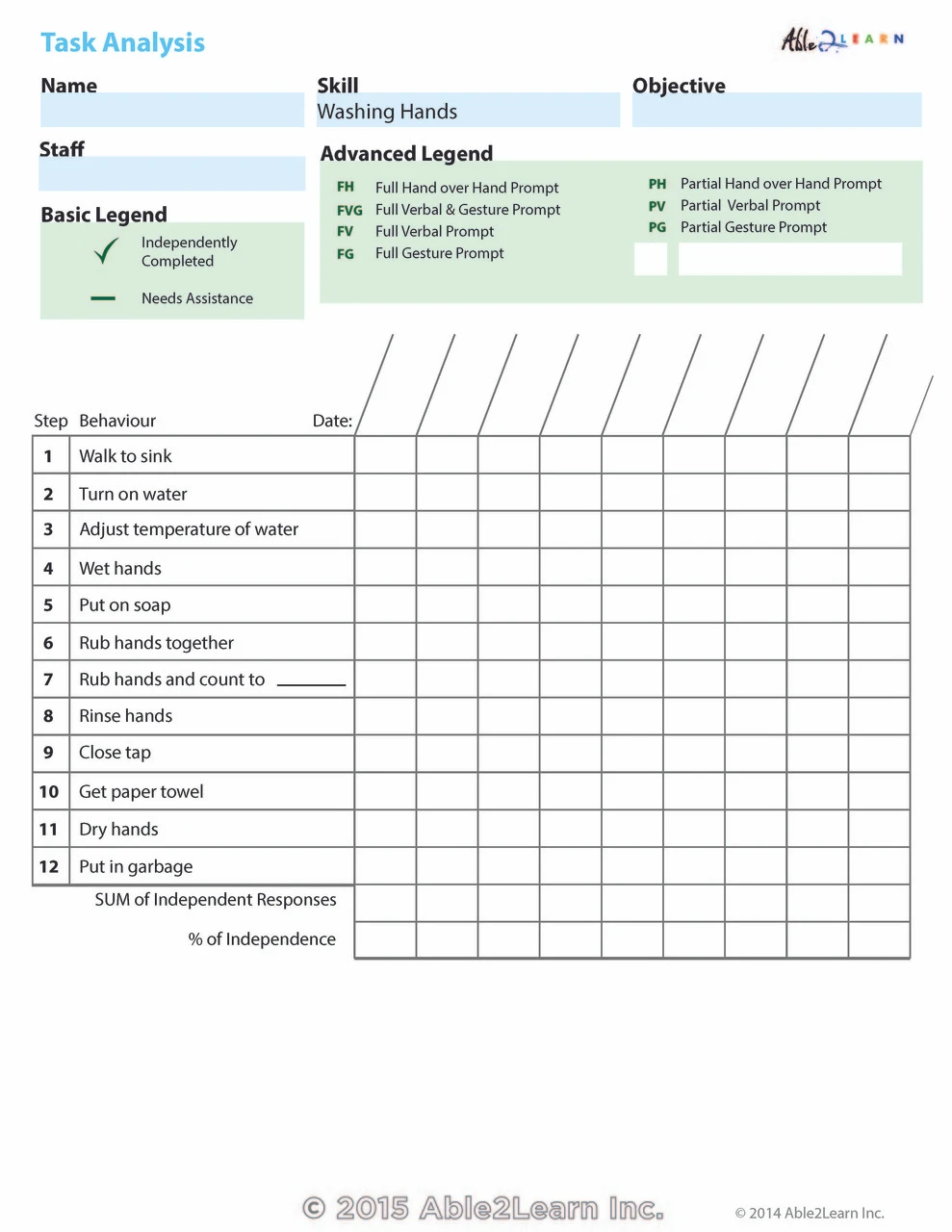 Free Teaching Resource: Data Sheet: Washing Hands