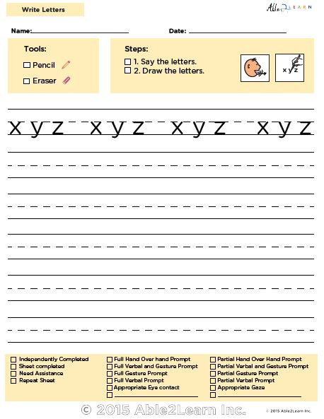 Printing Book - Lowercase Alphabet - Able2learn Inc.