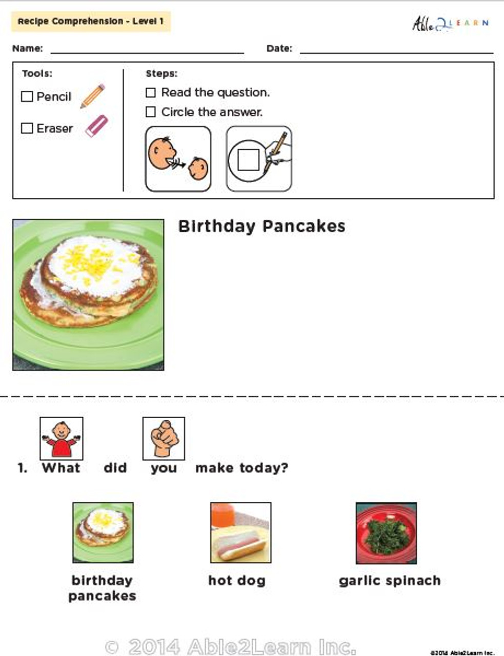Birthday Pancakes Recipe And Comprehension Sheets: Pages 26 ...