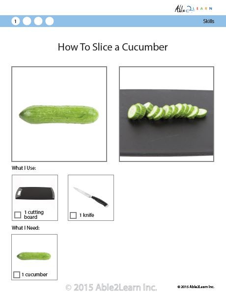 Cooking Skills - How to Slice Cucumbers - Able2learn Inc.