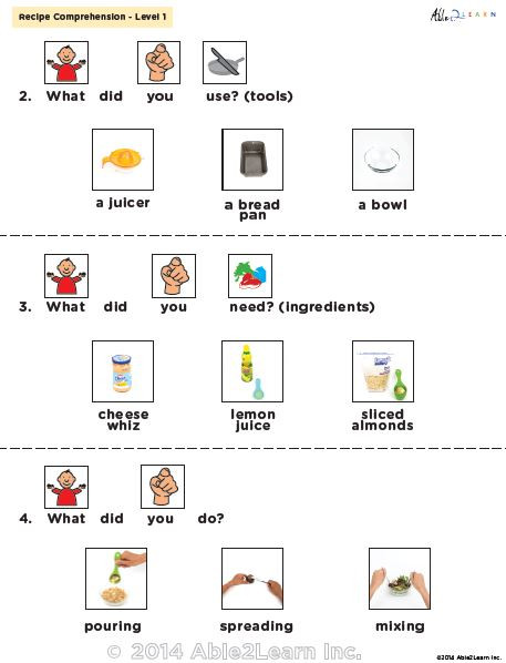 Cereal with Raspberries Visual Recipe & Comprehension Sheets: 18 Pages ...