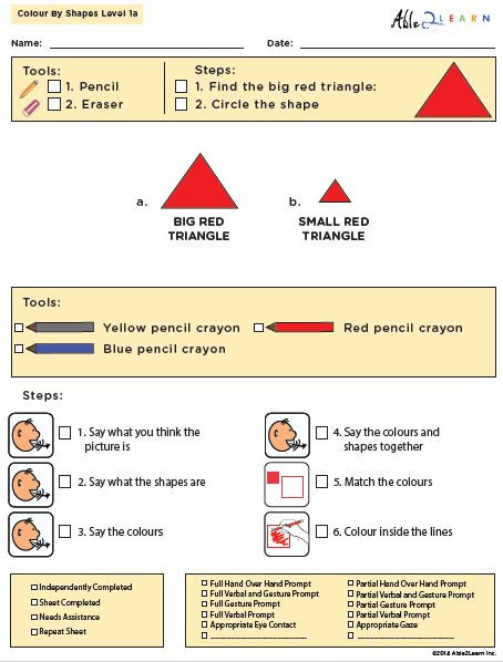 Colour By Shapes Workbook: Level 1: 51 Pages - Able2learn Inc.