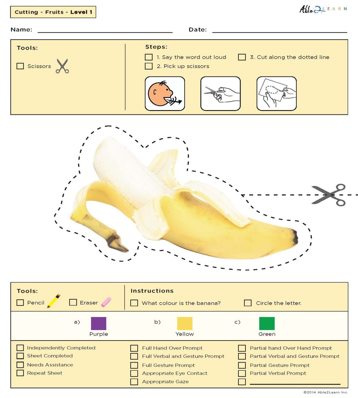 Cutting with Scissors Practise - Fruit Shapes (Lv. 1) 10 pages ...