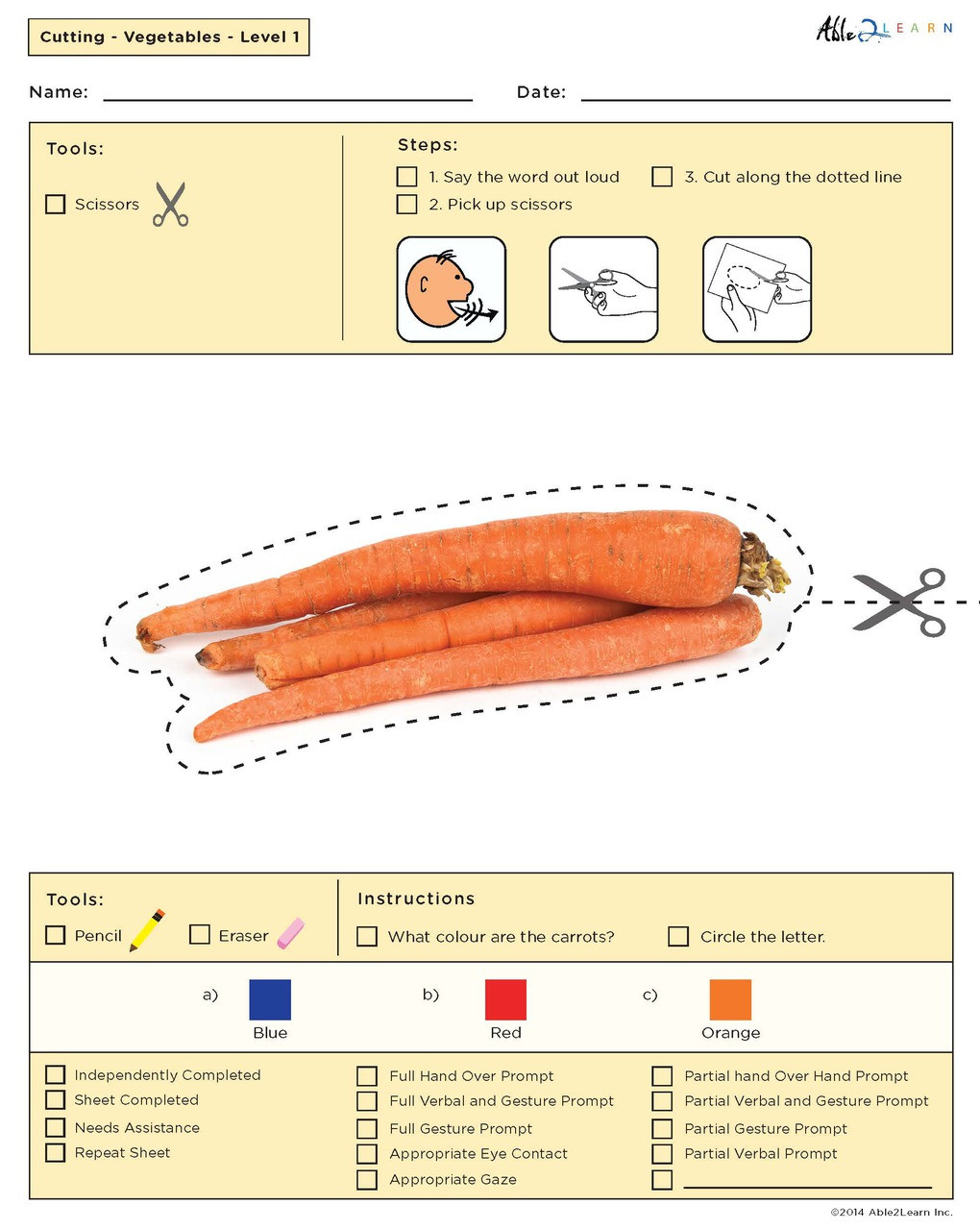 Cutting with Scissors Practise - Vegetable Shapes (Lv. 1) 10 pages ...
