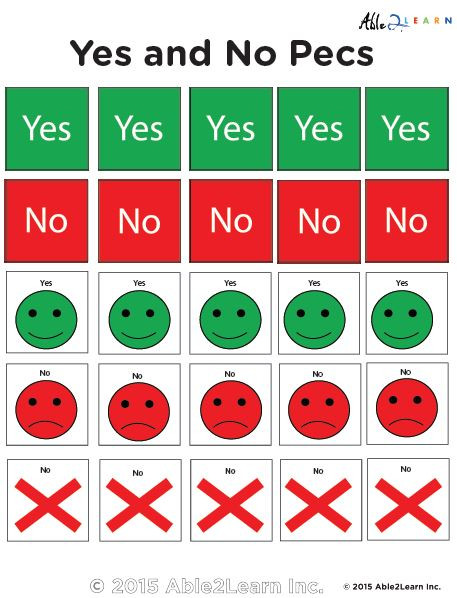 Yes and No Pecs: Free Teaching Resources