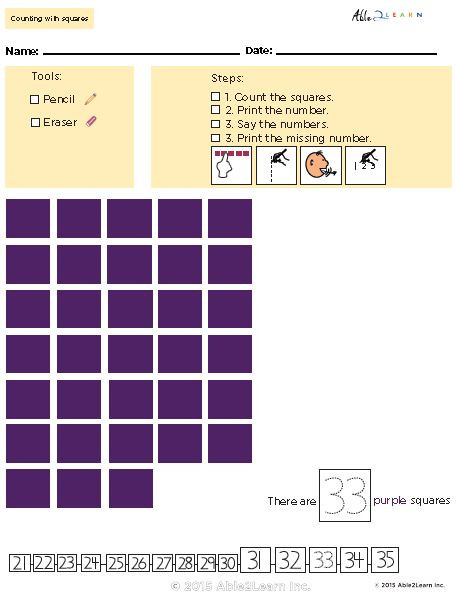 Counting Numbers 31-40 With Visual Discrimination: Free Teaching Resources