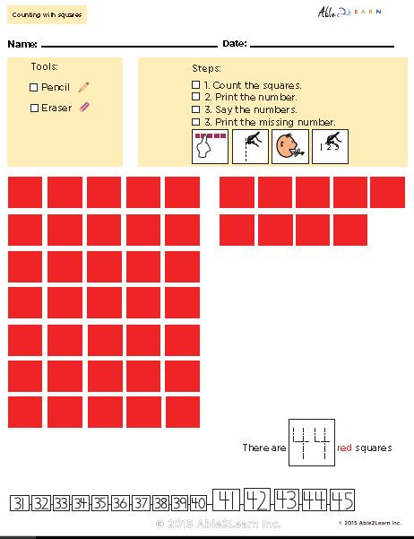 Counting Numbers 41-50 With Visual Discrimination: Free Teaching Resources
