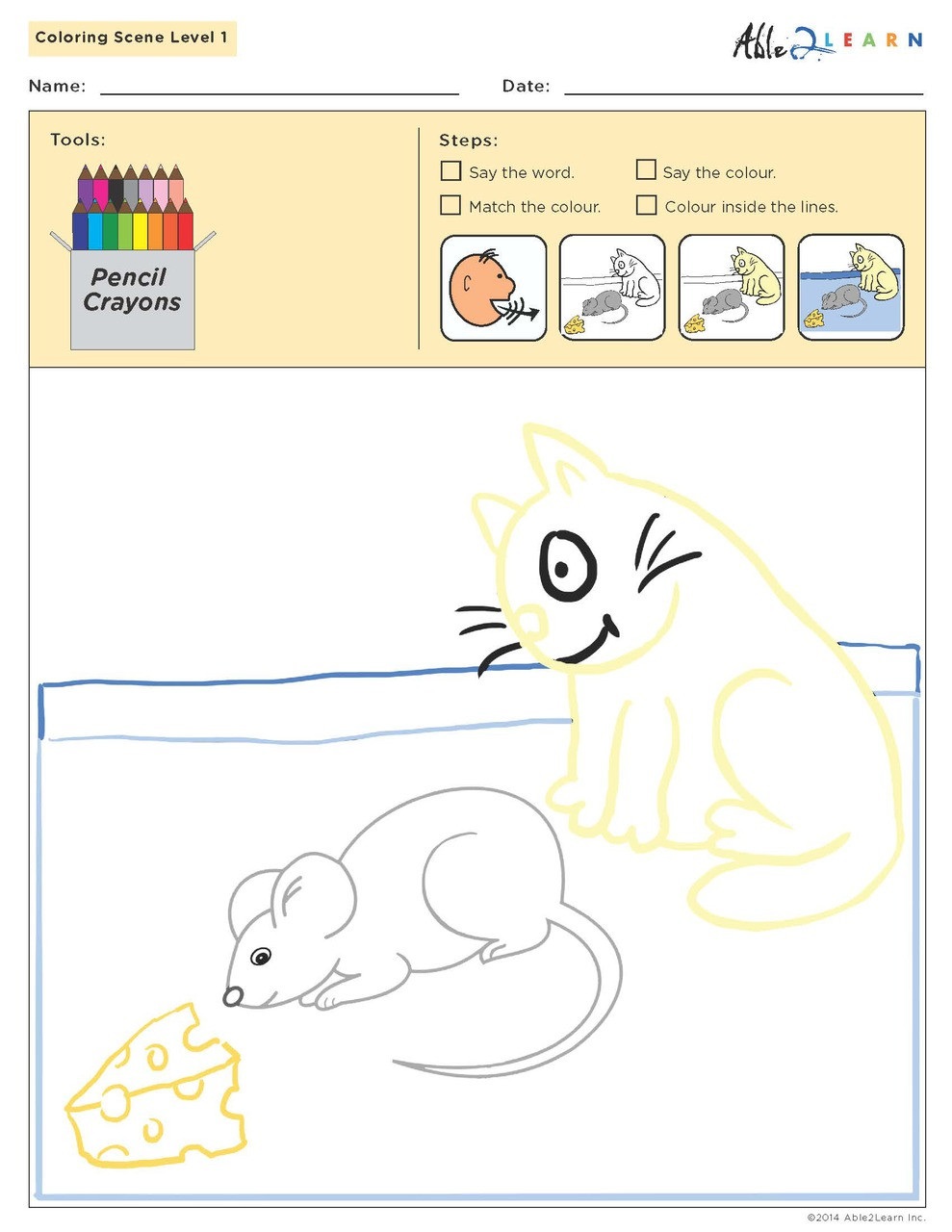 Guided Colouring Program: 8 Pages: Free Teaching Resources