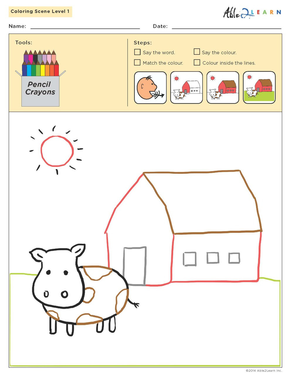 Guided Colouring Program: 8 Pages: Free Teaching Resources