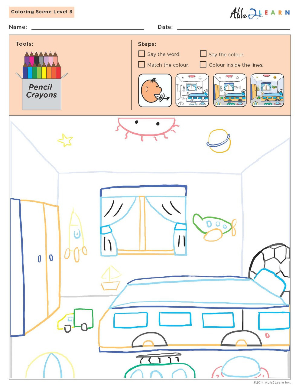 Guided Colouring Program: 8 Pages: Free Teaching Resources