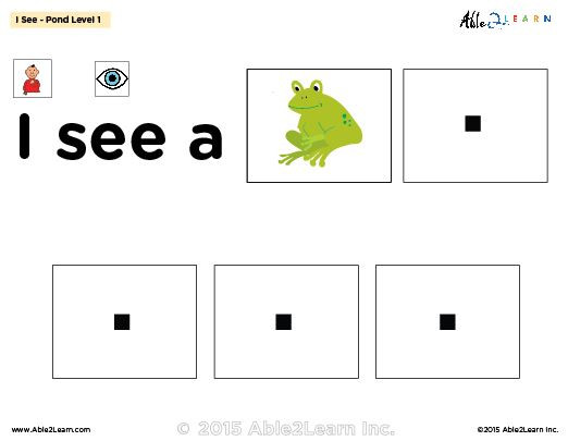 I See Adapted Book: Pond Animals: Science: Free Teaching Resource